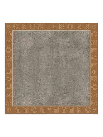 Borbonese Schal mit Logo-Detail - Grau