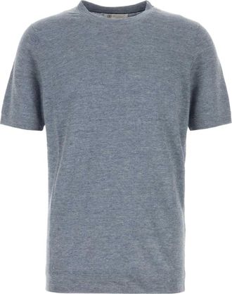 Brunello Cucinelli Homme, Pulls, Bleu, Taille: L Pull en m&eacute;lange de lin