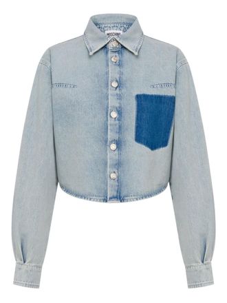 Moschino Jeanshemd im Cropped-Design - Blau