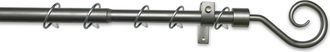 Gardinia 5855 Komplettstilgarnitur Hook, Durchmesser 16 mm, ausziehbar, 130-240 cm, Silber