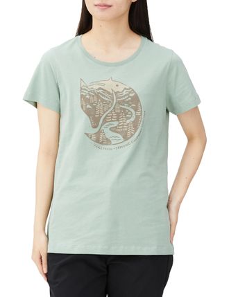 Fjällräven Damen Arctic Fox W T-Shirt, Misty Green, Large