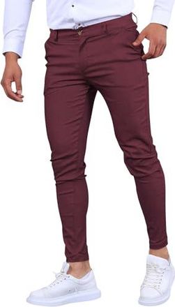 Generic Pantalon chino pour homme - Pantalon chino en tissu - Pantalon de costume pour homme - Pantalon tubulaire - Élégant - Business - Classique - Pantalon 