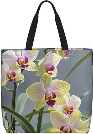 Generic Fleurs DOrchid&eacute;es Color&eacute;es Sac Courses L&eacute;ger Sacs De Courses Grand Sac Fourre Tout Pour Plage Voyage Gym
