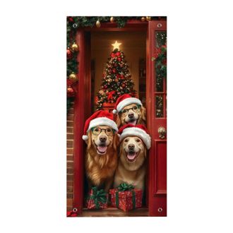 Generic Weihnachten Haust&uuml;r Dekoration Abdeckung - Zweidimensionale Winter Party Hintergrund,Weihnachten T&uuml;rschmuck Banner | F&uuml;r Fotografie Outdoor Home K&uuml;che