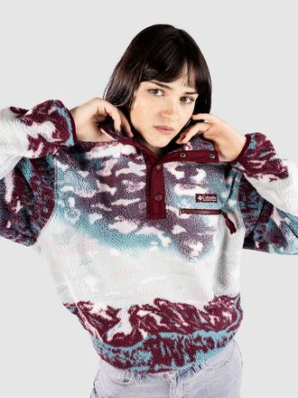 Columbia Helvetia II Printed Cropped Half Snap Half-Zip Fleece Pullover rch wn