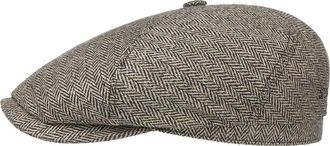 Stetson Milner Flatcap Herren Made in EU Hoher UV-Schutz Elegante Schieberm&uuml;tze 100% Seide Baumwollfutter Sommer Winter beige-schwarz 60 cm