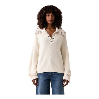 Patrizia Pepe Pull en maille &agrave; col en V - Femme - Pulls - Beige - Taille: 38 FR