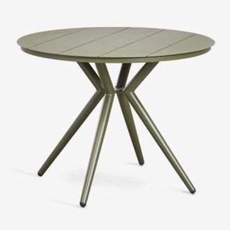 Sklum Runder Gartentisch aus Aluminium Valerie Tiefes Gr&uuml;n Olive &Oslash;100 cm