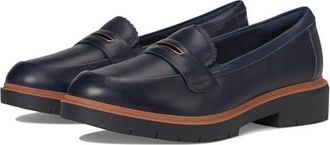 Clarks Femme Westlynn Glow Mocassin Penny, Cuir Bleu Marine, 41 EU Large