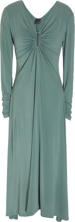 8 by YOOX V-NECK RUCHED MIDI DRESS