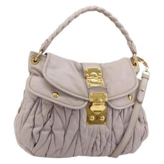 Miu Miu Sac port&eacute; &eacute;paule Pre-owned - Femme - Pre-owned - Beige - Taille: ONE Size