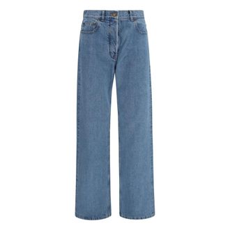 Thom Browne Gerade geschnittene Selvedge-Jeans aus Baumwolle mit verstellbarem R&uuml;ckengurt - - Jeans - Damen - Blau - S