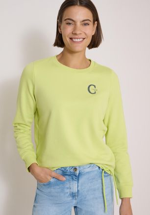 Cecil Sweatshirt CECIL, Damen, Gr. XXL (46), gr&uuml;n (citrin gr&uuml;n), Sweatware, 65% Baumwolle, 35% Polyester, unifarben, comfort fit, Rundhals, B&uuml;ndchen, Sweats