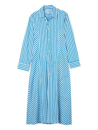 Sunnei robe-chemise rayée à coupe longue - Bleu