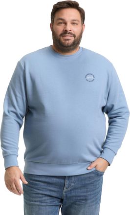 Tom Tailor Herren 1050696 Plus Size-Sweatshirt mit Logo-Print, 28800-Faded Denim Blue, 5XL