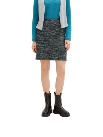 Tom Tailor Damen Bouclé Minirock 1034012, 30727 - Green Teal Blue Boucle, 36