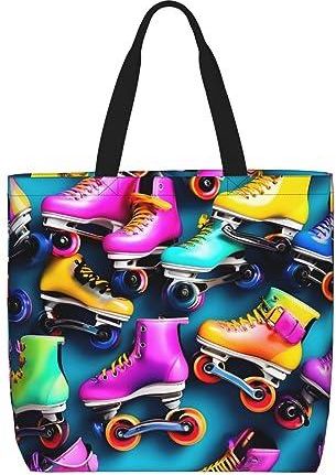 Generic Patins &Agrave; Roulettes Color&eacute;s Sac Cabas D&eacute;contract&eacute; Sacs De Courses Grand Sac A Main Femmes Pour Gym Universit&eacute; Travail