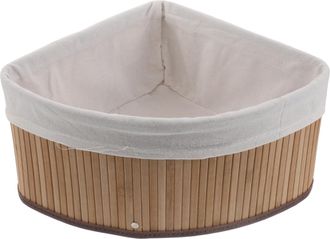 Healifty Dreieckiger Bambuskorb mit Einsatz, Eckkorb zur Aufbewahrung in Regalen und Speisekammer, offener, gewebter Organizer f&uuml;r K&uuml;chenarbeitsplatte, Kleider