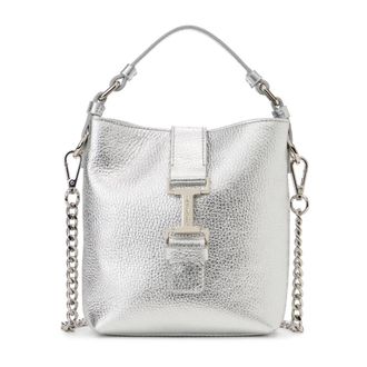 Iceberg Femme, Sacs, Gris, Taille: ONE Size Sac bandouli&egrave;re en cuir de veau