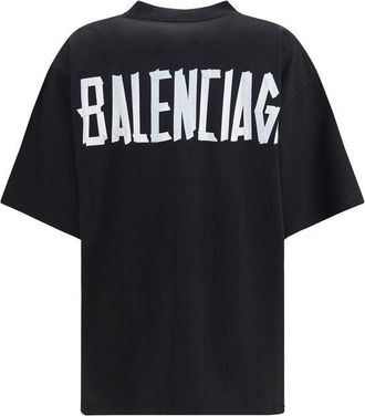 Balenciaga Logo-Print Cotton T-Shirt - Black