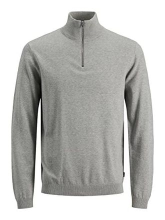 Jack & Jones Sweat-Shirt Jjebradley &agrave; Demi-Fermeture &eacute;clair Noos pour Homme, Gris Clair chin&eacute;, XS