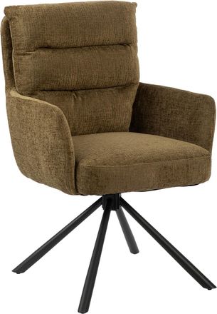 MID.YOU Mid.you Armlehnstuhl, Gr&uuml;n, Schwarz, Metall, Textil, Rundrohr, 57x95x65 cm, Sitzfl&auml;che 180&deg; drehbar, Esszimmer, St&uuml;hle, Esszimmerst&uuml;hle, Armlehnenst&uuml;h
