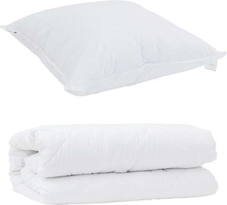 vidaXL Steppbett mit Kissen 2 pcs Wei&szlig; 135 x 200 cm Mikrofaser Vidaxl