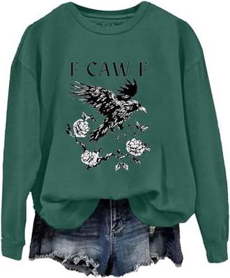 Generic Sweatshirts pour femmes UK Sweatshirt imprim&eacute; graphique surdimensionn&eacute; haut col rond manches longues automne hiver d&eacute;contract&eacute; confortable automne mod