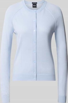 HUGO BOSS Strickjacke aus Wolle mit Rundhalsausschnitt