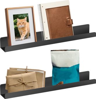 Generic Magnetisches | schwebender Regalhalter aus Metall f&uuml;r B&uuml;cher - K&uuml;hlschrank Organizer aus Acryl f&uuml;r B&uuml;ro Zuhause Schlie&szlig;fach