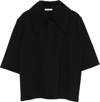 Ami Femme, Tops, Noir, Taille: 40 FR Peplum Polo