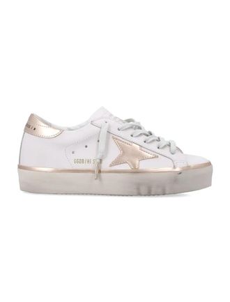 Golden Goose Low-Top Sneaker - Hi Star White Leather Sneakers With Metallic Accen - Gr. 35 (EU) - in Wei&szlig; - f&uuml;r Damen