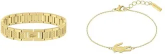 Lacoste Bracelet à Maillons pour Homme Collection METROPOLE Embelli avec motif petit piqué - 2040120 & Bracelet en Chaîne pour Femme Collection CROCODILE - 20