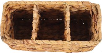 NUOBESTY Geflochtener Aufbewahrungskorb aus Nat&uuml;rlichem Gourd Gras F&auml;cher Vielseitiger Ordnungshelfer f&uuml;r Bad K&uuml;che und Wohnzimmer Handgefertigter W&auml;schekorb D