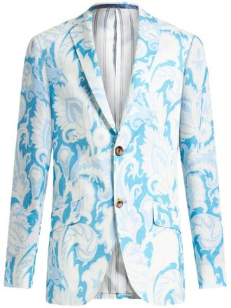 Etro blazer à motif floral en jacquard - Bleu