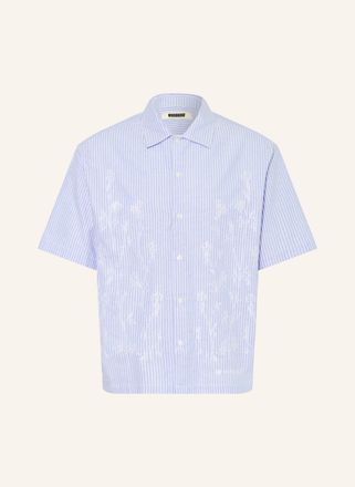 Woodbird Woodbird Kurzarm-Hemd Comfort Fit blau