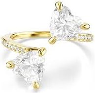 Swarovski Bague ouverte Mesmera Attract, Taille coeur, Pavé, Coeur, Blanche, Placage de ton or