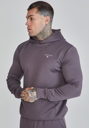 Siksilk Hoodie SikSilk Herren Grauer Essentials Poly Kapuzenpullover