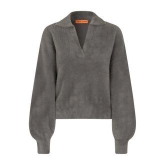 Stine Goya Femme, Pulls, Gris, Taille: 40 FR Pull en Tricot Confortable à Col en V