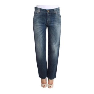 John Galliano Femme, Jeans, Bleu, Taille: W25 MidRise Jeans droits Distressed Denim