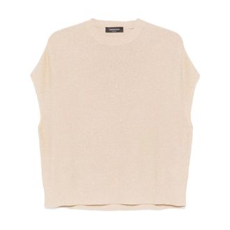 Fabiana Filippi Femme, Pulls, Beige, Taille: 40 FR Pull ras du cou avec détails de sequins