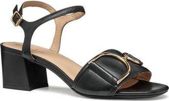 Geox Femme D New ERAKLIA 50 B Sandale à Talons, Black, 39 EU