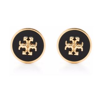 Tory Burch Femme, Accessoires, Noir, Taille: ONE Size Boucles dOreilles Bijoux Noir/Or Double T