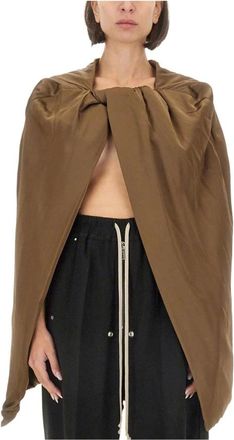 Rick Owens Femme, Vestes, Brun, Taille: 36 FR Drape Front Cape Top