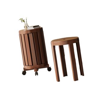 Generic Stapelbarer Couchtisch, 4-in-1-Plast-Sitzhocker, runde tragbare Barhocker, Keine Installation for Wohnzimmer-Sitz-Beistelltisch(Color 2)