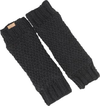 Guru Shop Wollstulpen mit Perlmuster, Strickstulpen aus Nepal, Beinstulpen - Schwarz, Herren/Damen, Synthetisch