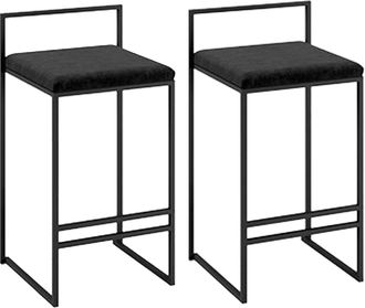 Generic Barhocker, Tresenhocker, Samt-Barst&uuml;hle mit Metallr&uuml;ckenlehne und Fu&szlig;st&uuml;tze, K&uuml;cheninsel-Tresenhocker