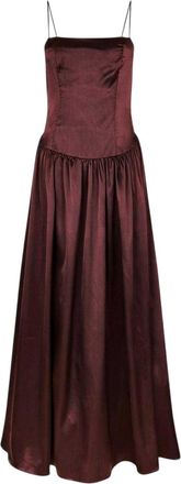 Amy Lynn AmyLynn - Alexa Maxikleid f&uuml;r Damen, Satin (Schokolade)
