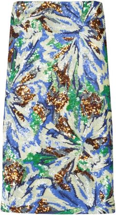 Paco Rabanne Femme, Jupes, Multicolore, Taille: 42 FR Floral Sequin Midi Skirt