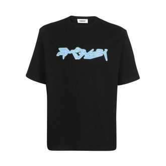 AMBUSH Ambush, Homme, Tops, Noir, Taille: XS T-shirt en Coton à Imprimé Graphique